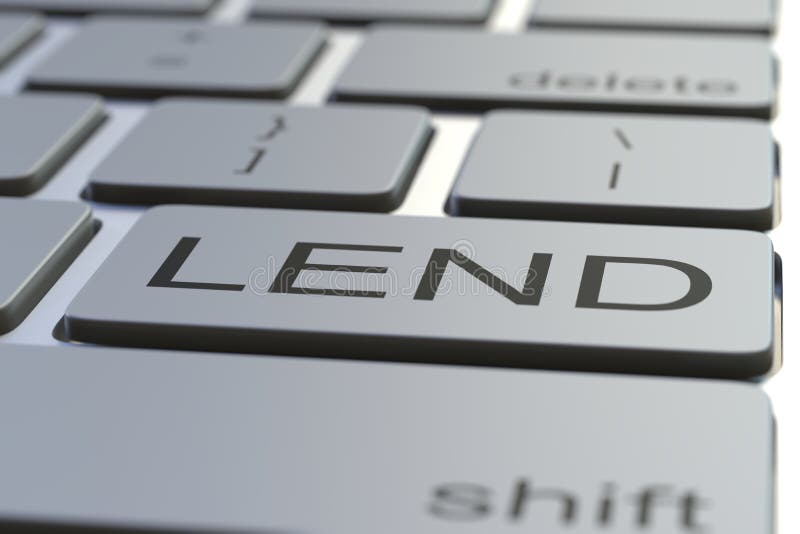 Computer Keyboard Featuring LEND Key. Conceptual 3D Rendering Stock ...