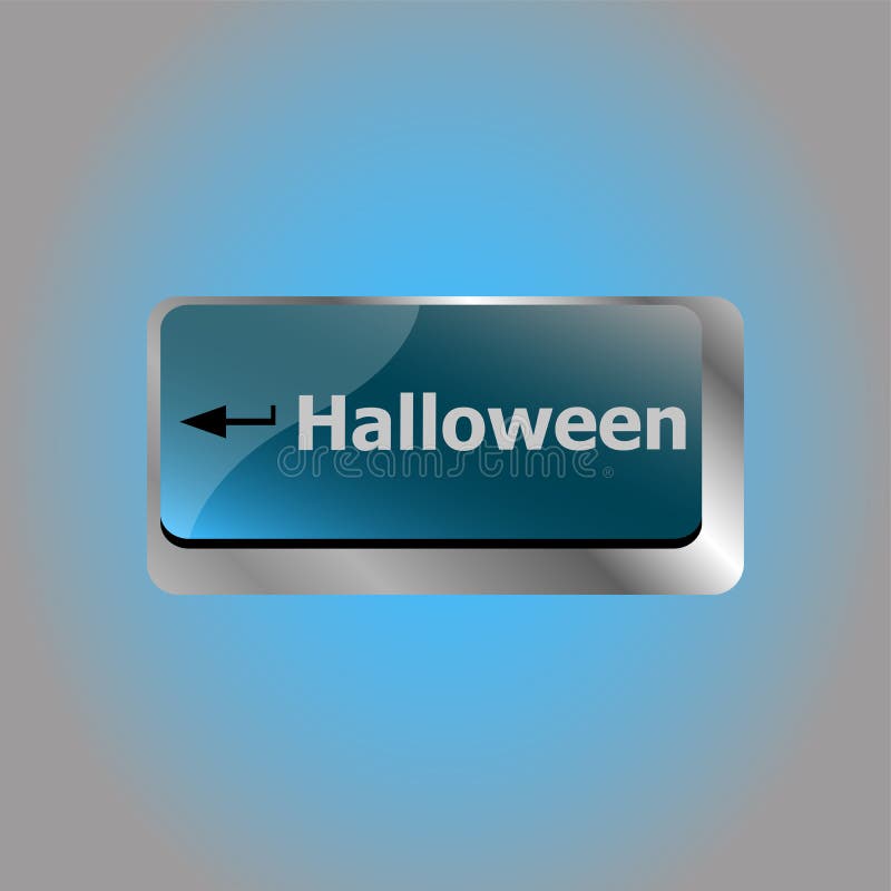 Computer Keyboard Key with Key Halloween Button Stock Illustration ...