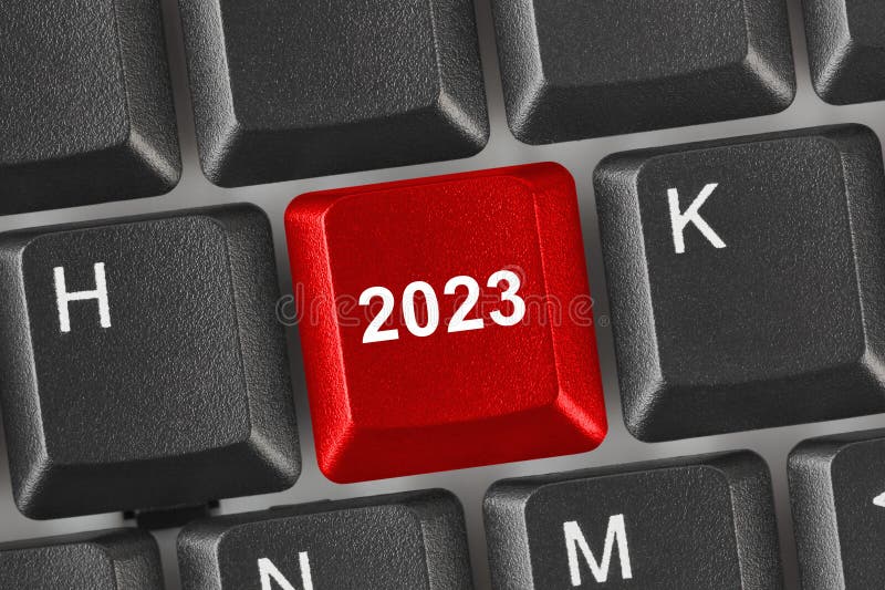 Computer Keyboard with 2023 Key Stock Photo - Image of electronics ...