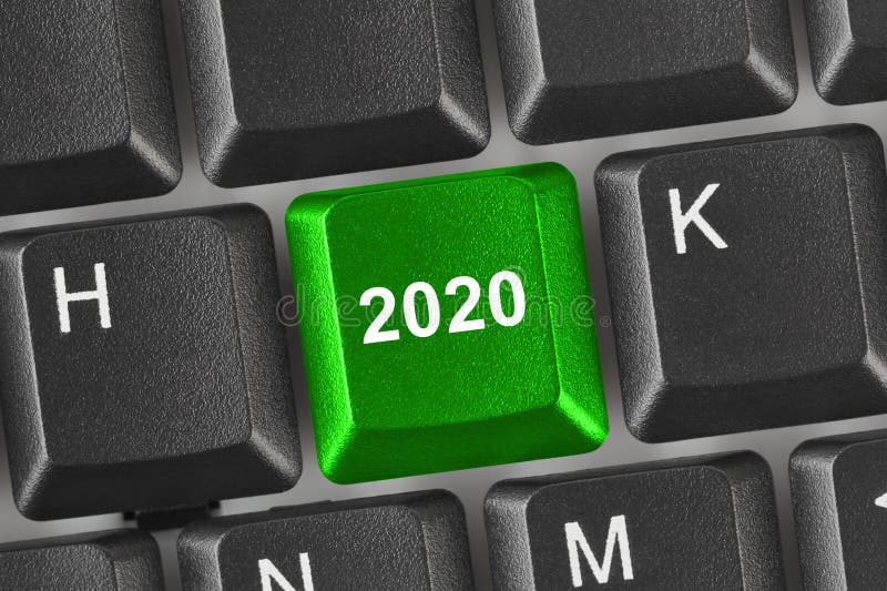 Computer Keyboard with 2020 Key Stock Photo - Image of network, laptop ...