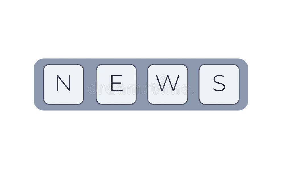 Computer Keyboard Key with Key News. Keyboard Keys Icon Button Stock ...