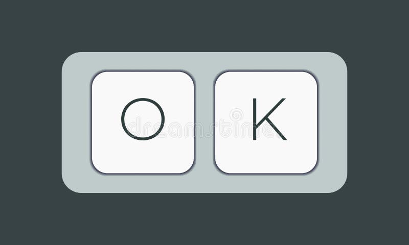 Computer Keyboard Key with Key Ok. Keyboard Keys Icon Button Stock ...