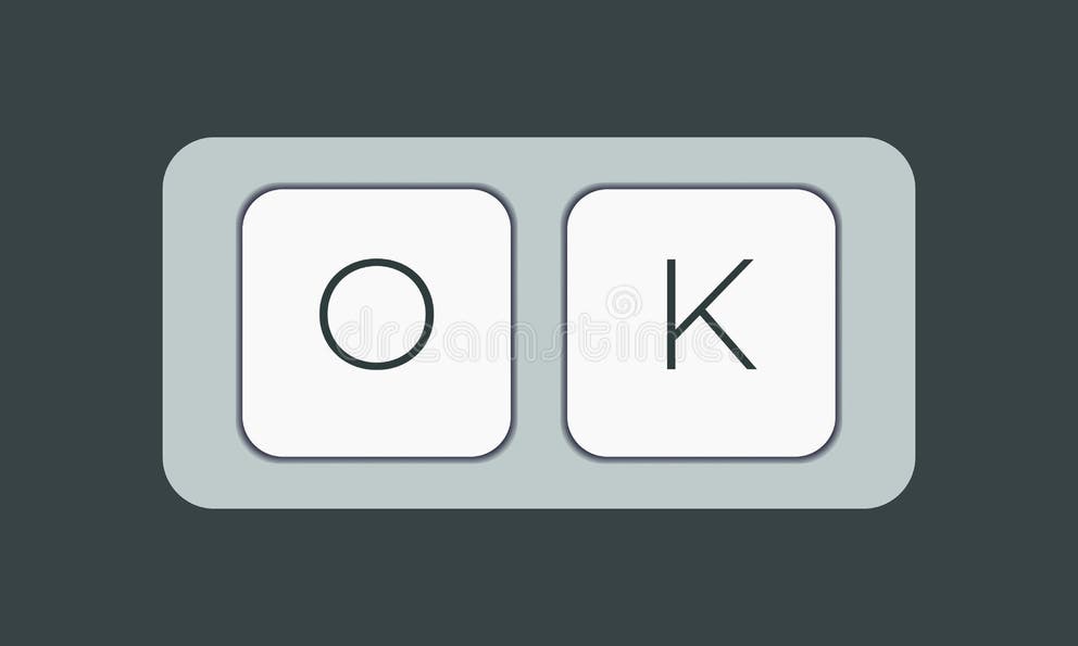 Computer Keyboard Key with Key Ok. Keyboard Keys Icon Button Stock ...