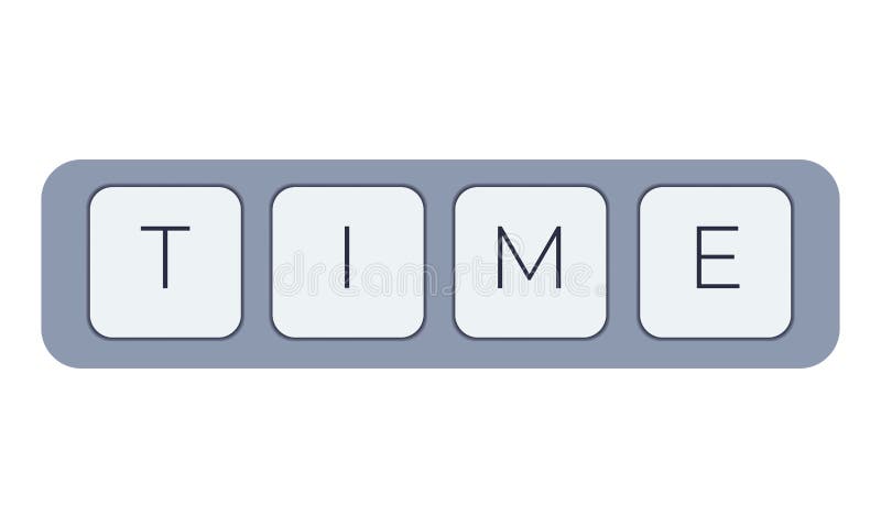 Computer Keyboard Key with Key Time. Keyboard Keys Icon Button 4 Stock ...