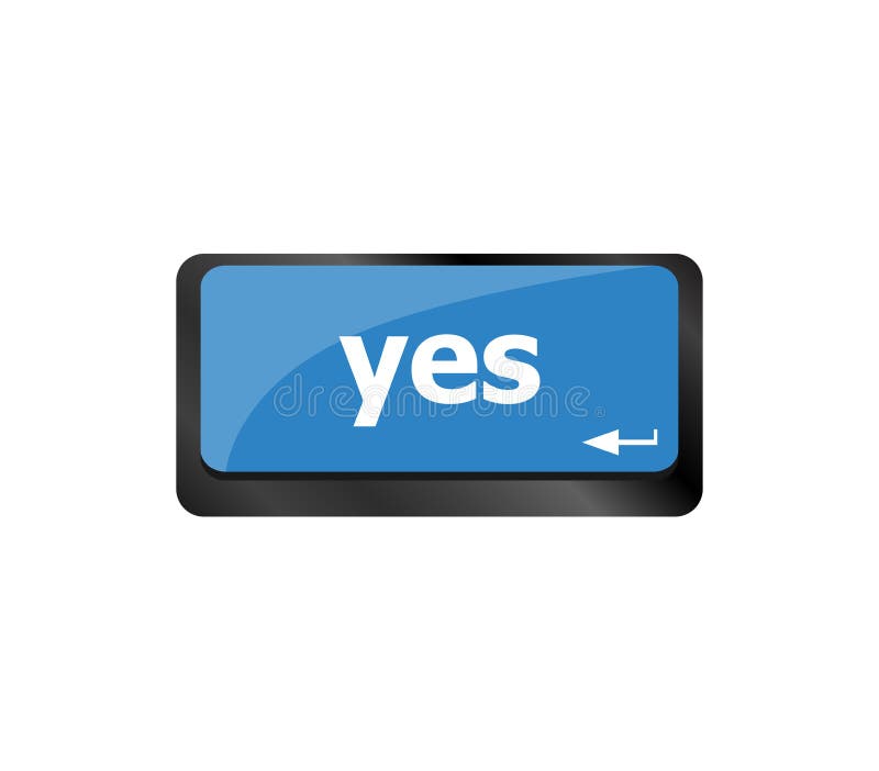 Computer Keyboard Key with Yes Key - Business Technology Stock ...