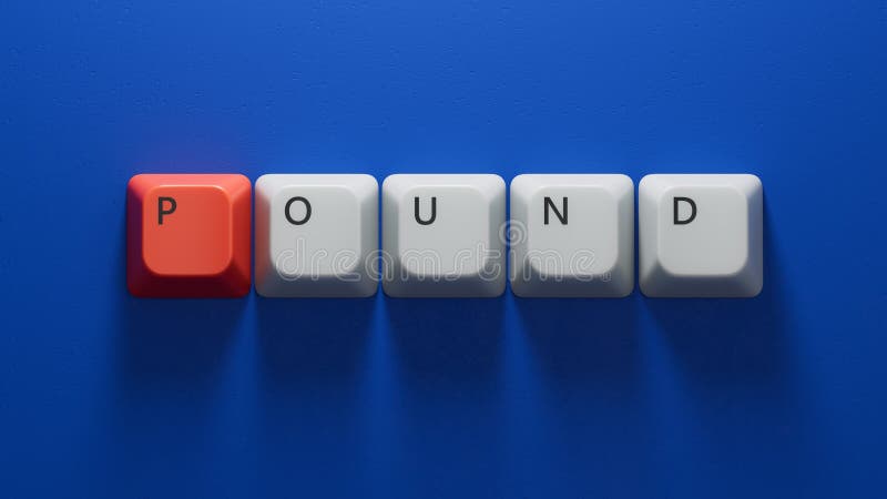 Computer Keyboard Keys with POUND Business Word.close Up of Computer ...