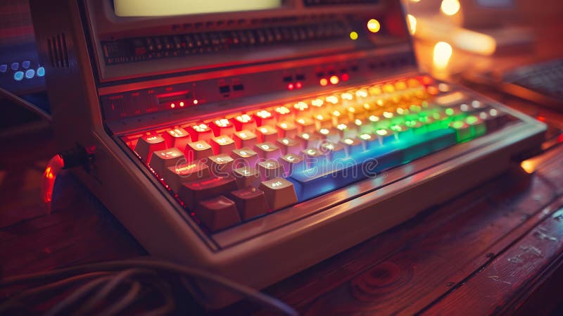 A Computer Keyboard with Lights on it. Generative AI Stock Photo ...