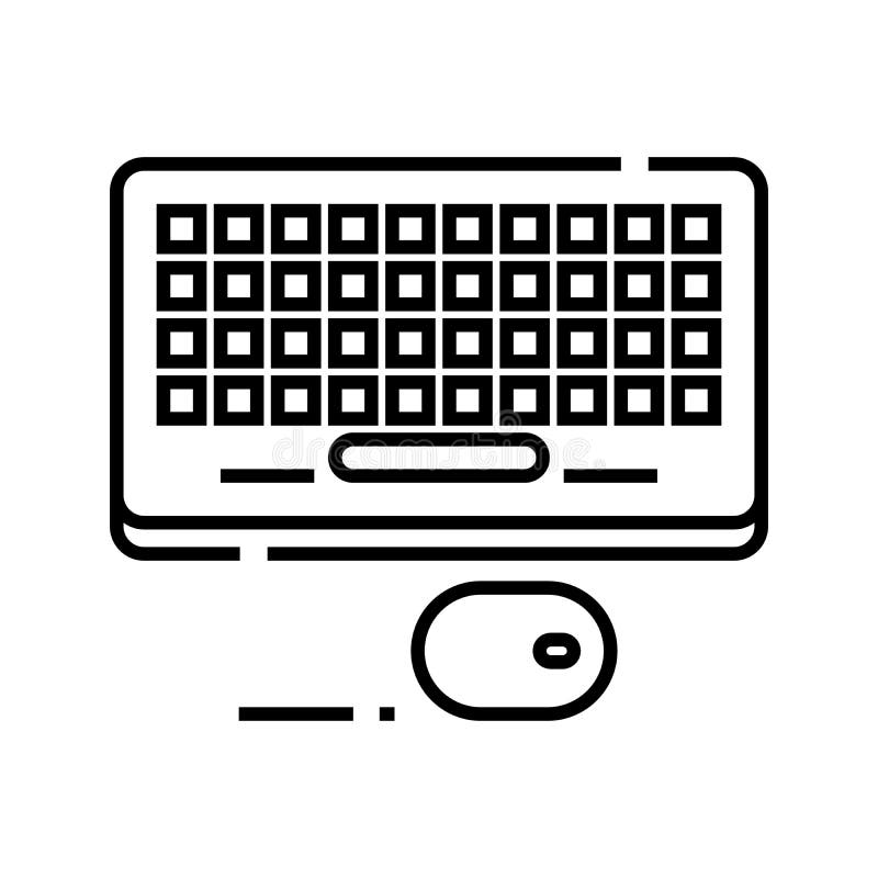 Keyboard Line Icons Collection. Typing, Keys, Buttons, Letters, QWERTY ...