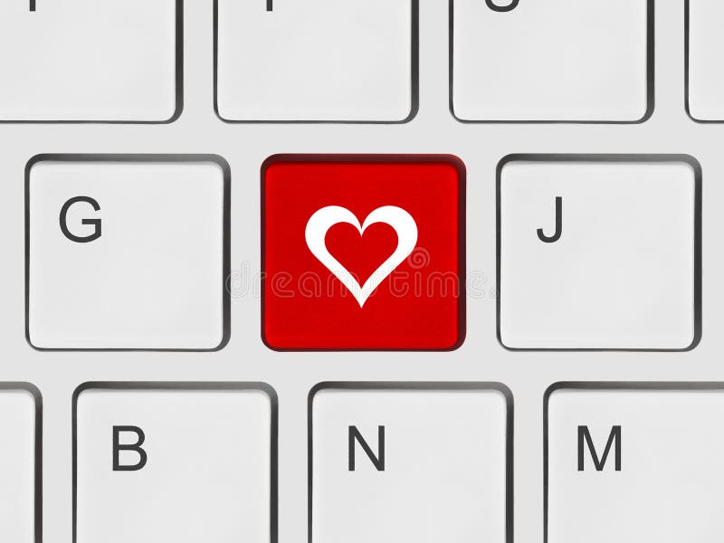PC keyboard with love key stock image. Image of numbers - 4555215