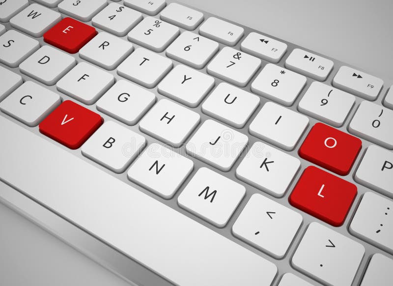 Computer Keyboard and Love Letters Key Stock Image - Image of passion ...