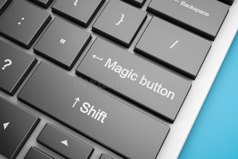 Magic Button on Computer Keyboard Stock Photo - Image of business ...