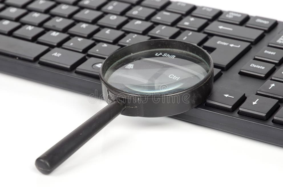 Computer Keyboard and Magnifier Editorial Stock Photo - Image of enter ...