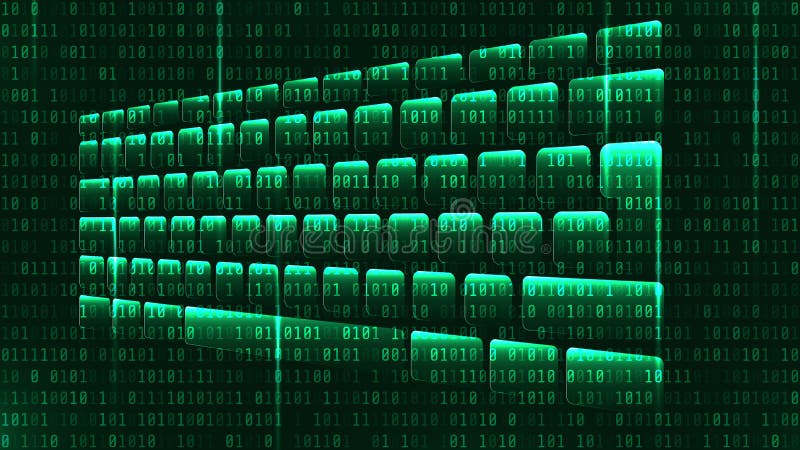 Computer Keyboard and Matrix Coding. Format 16:9. Vector Stock Image ...