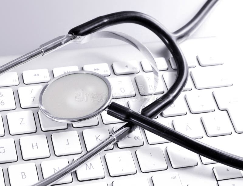 Computer Keyboard and Medical Stethoscope Stock Image - Image of ...