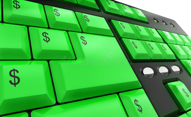 Computer Keyboard with Money Keys Stock Illustration - Illustration of ...