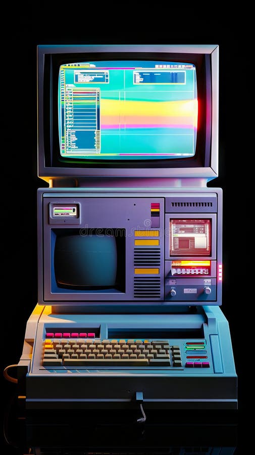 A Computer with a Keyboard and Monitor Stock Photo - Image of monitor ...