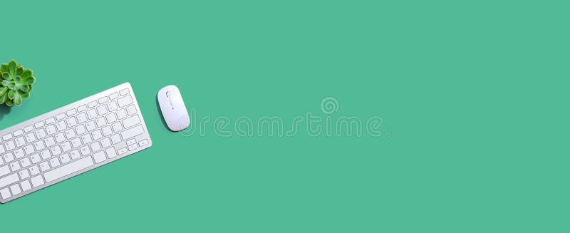 Computer Keyboard and Mouse from Above Stock Photo - Image of table ...