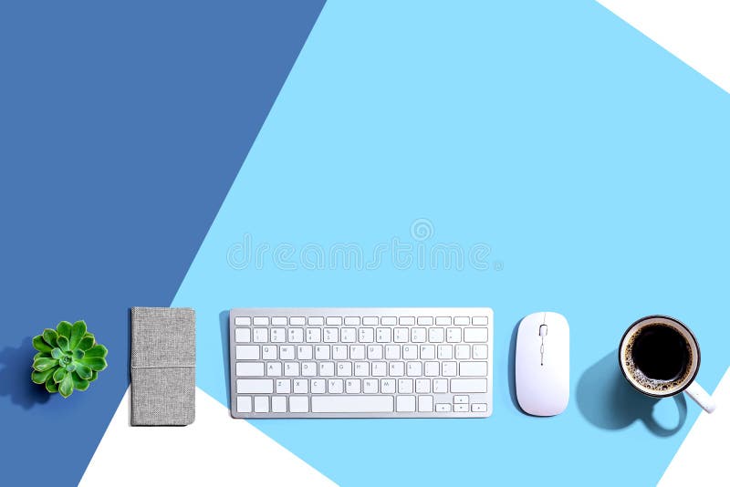 Computer Keyboard and Mouse from Above Stock Image - Image of copy ...
