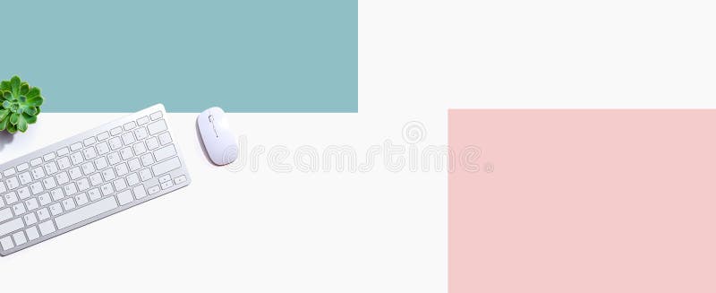 Computer Keyboard and Mouse from Above Stock Photo - Image of ...