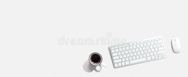 Computer Keyboard and Mouse from Above Stock Photo - Image of flatlay ...