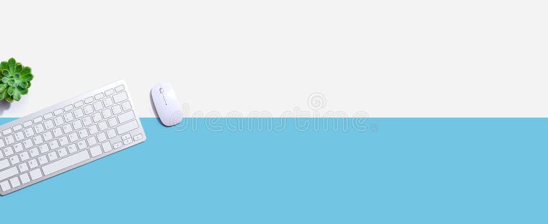 Computer Keyboard and Mouse from Above Stock Photo - Image of distance ...