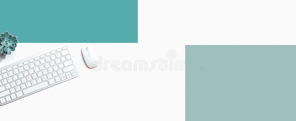 Computer Keyboard and Mouse from Above Stock Image - Image of remote ...