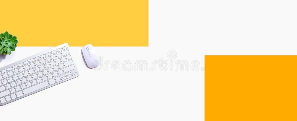 Computer Keyboard and Mouse from Above Stock Image - Image of telework ...