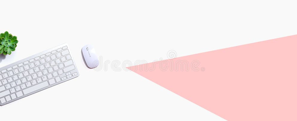 Computer Keyboard and Mouse from Above Stock Image - Image of flat ...