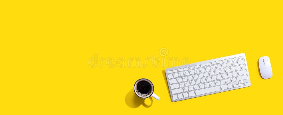 Computer Keyboard and Mouse from Above Stock Image - Image of tech ...