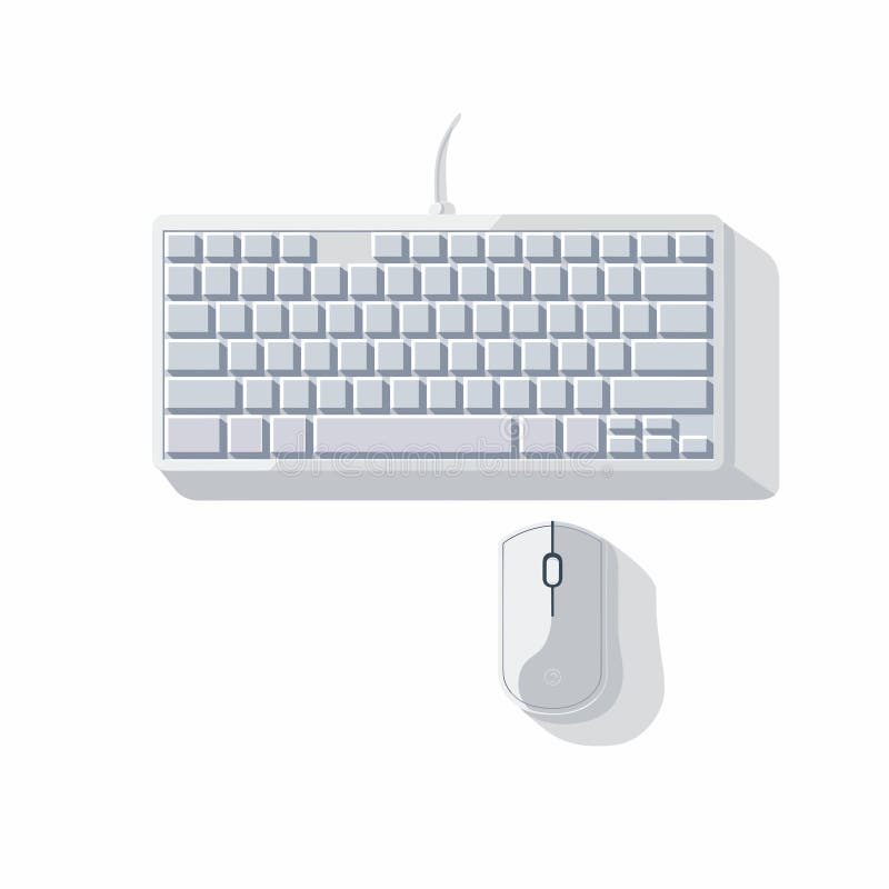 Computer Keyboard and Mouse Arranged Neatly on a Clean White Background ...