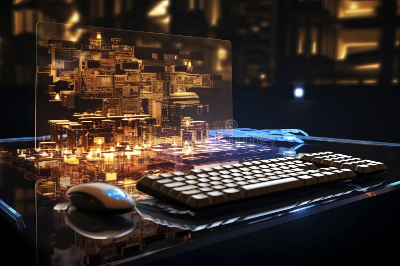 Computer Keyboard and Mouse. Generative AI Stock Illustration ...