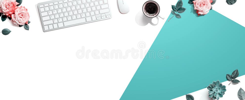 Computer Keyboard and a Mouse with Pink Roses Stock Image - Image of ...