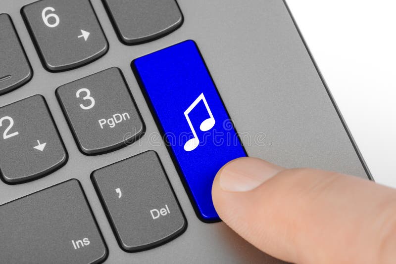 Keyboard with music key stock photo. Image of headphones - 2396920
