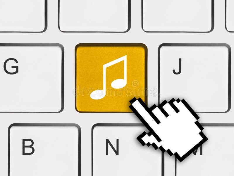 Keyboard with music key stock photo. Image of headphones - 2396920