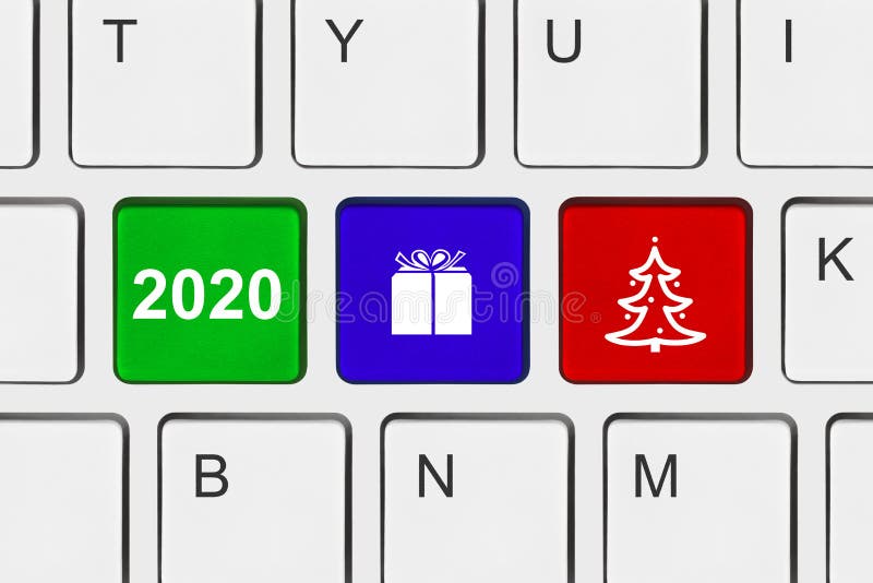 Computer Keyboard with New Year Keys Stock Photo - Image of keypad ...