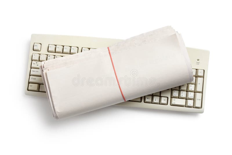 Computer Keyboard and Newspaper Roll Stock Image - Image of roll, blank ...