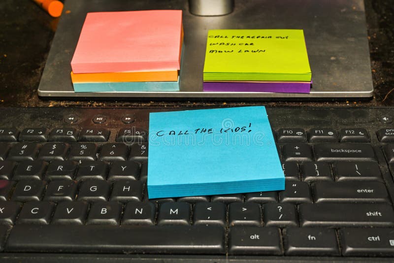 Sticky Notes on a Computer Keyboard Stock Image - Image of concept ...