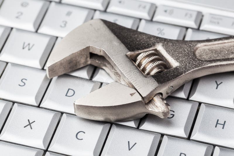 Computer Keyboard with Buttons and Tool on Stock Photo - Image of ...