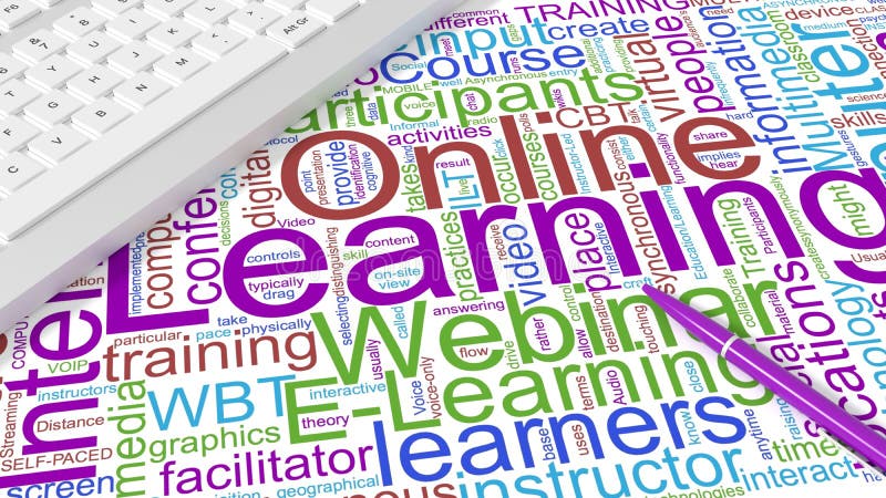 E-Learning word cloud stock illustration. Illustration of concept ...