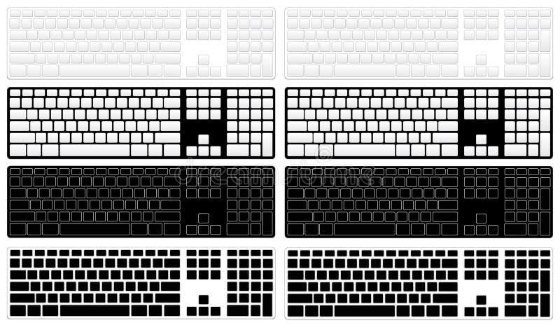 Computer Keyboard Options without Letters and Symbols in Black a Stock ...