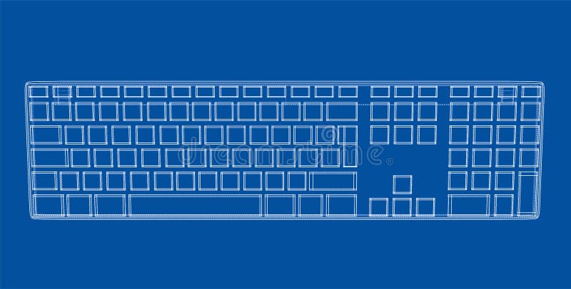 Computer keyboard outline stock vector. Illustration of enter - 113275796
