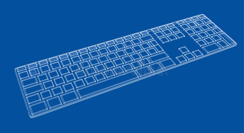 Computer keyboard outline stock vector. Illustration of control - 113275752