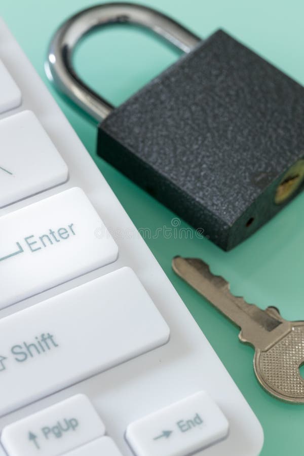 Computer Keyboard with Padlock, Concept, Enter, Web Security, Internet ...