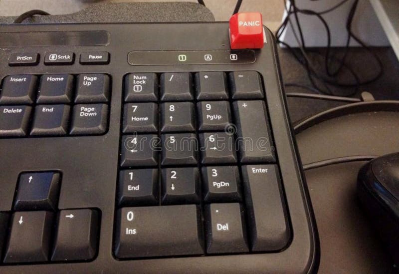Computer Keyboard with Panic Button. Creative Idea Stock Photo - Image ...