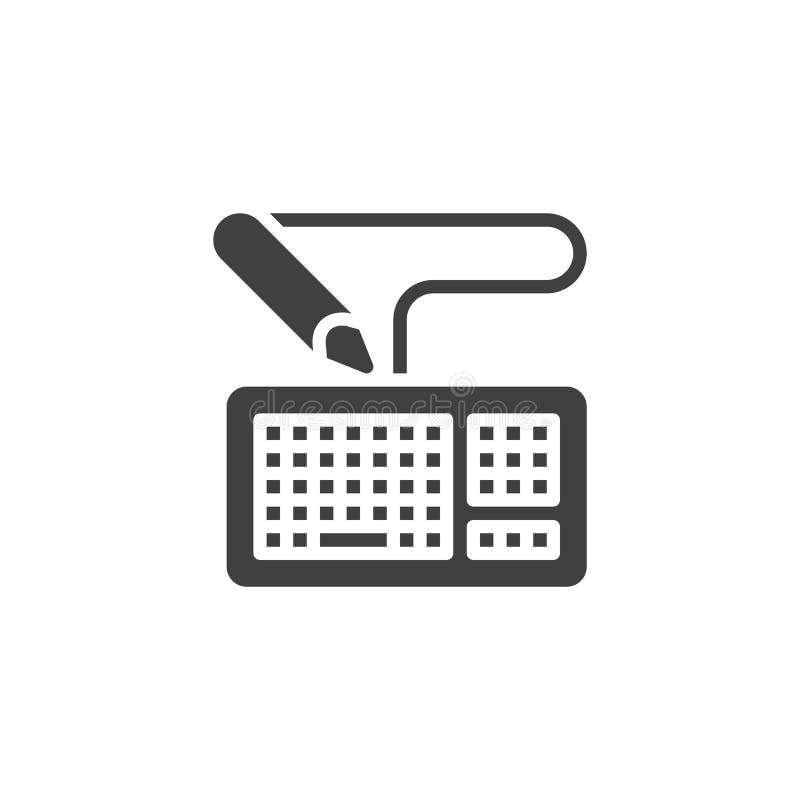 Pencil on Computer Monitor Screen Icon Vector Stock Vector ...
