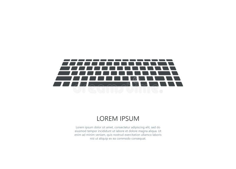 Computer Keyboard in Perspective View. Simple Illustration in Black and ...