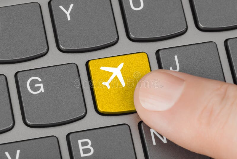 Computer Keyboard with Plane Key Stock Photo - Image of piloting ...