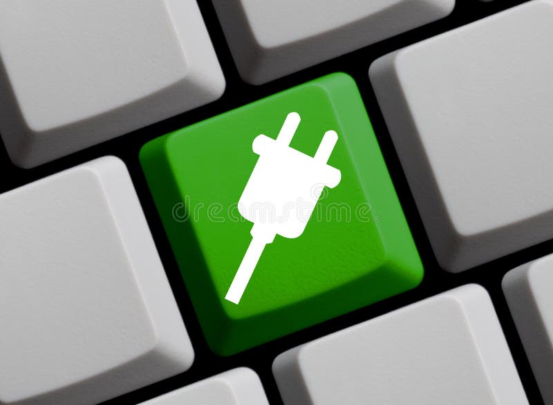 Computer Keyboard: Plug stock photo. Image of charging - 125336336