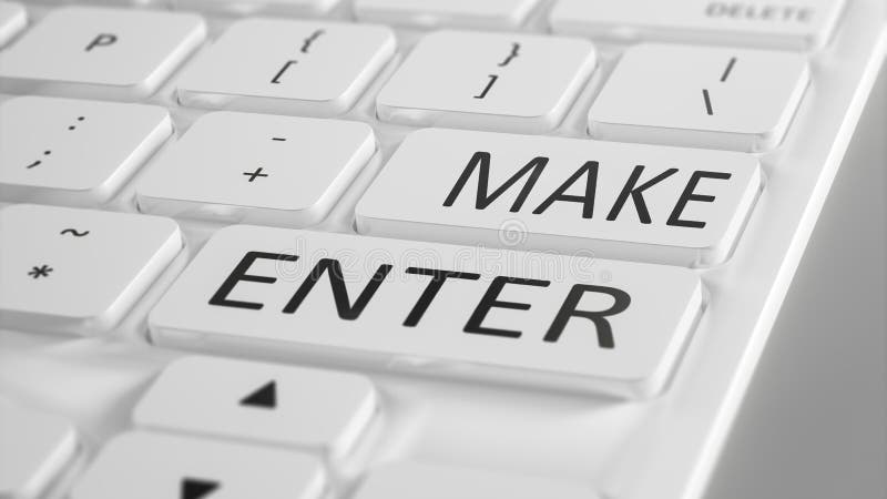 Computer Keyboard Press Enter To Make Stock Illustration - Illustration ...