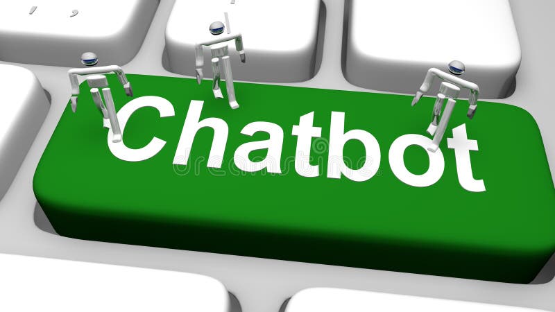 Computer Keyboard with the Print Chatbot on Green Button Stock ...